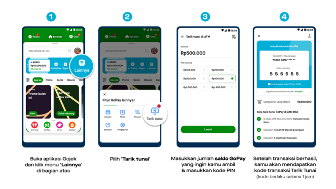 Cara Tarik Tunai Saldo GoPay di ATM BCA - CANGGIH ID