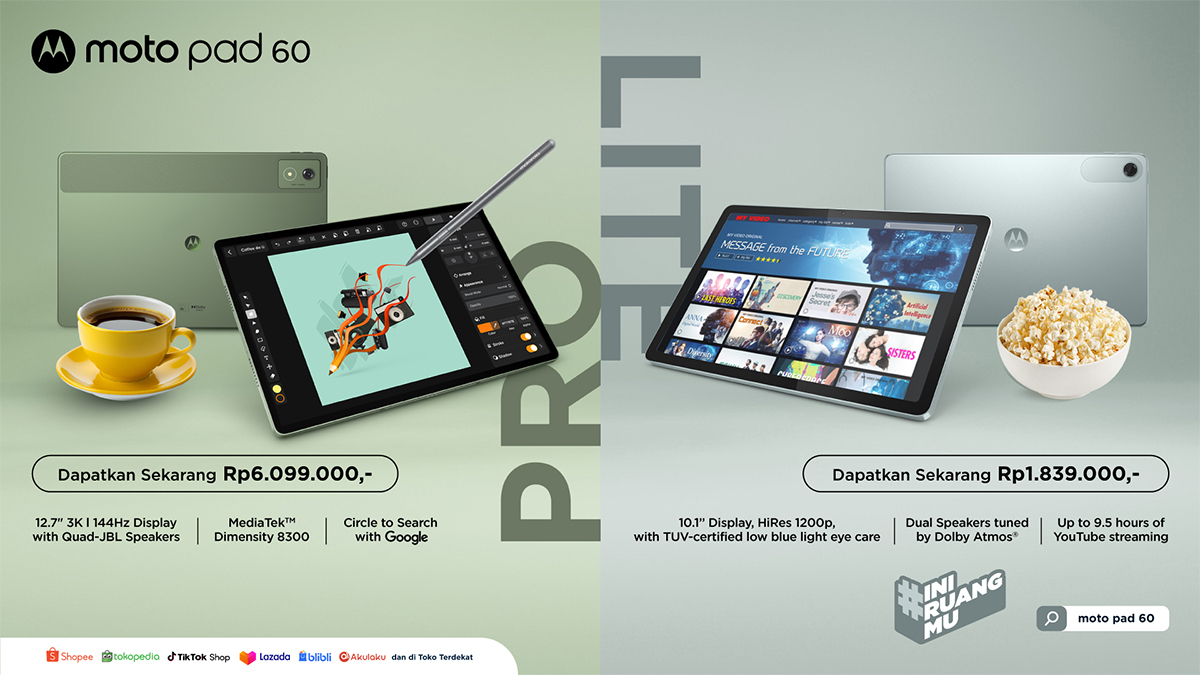 Motorola Resmi Luncurkan Tablet Perdana di Indonesia: Moto Pad 60 Pro dan Moto Pad 60 Lite ...